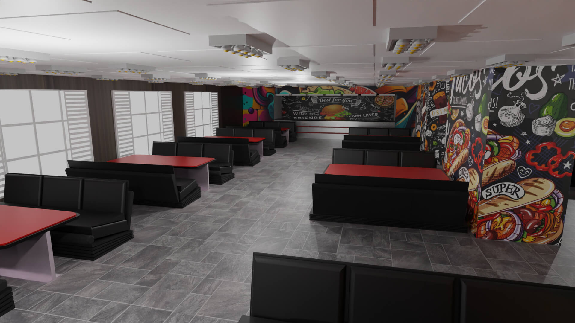 Fast Food Interior - 3D Model by militarymodels99