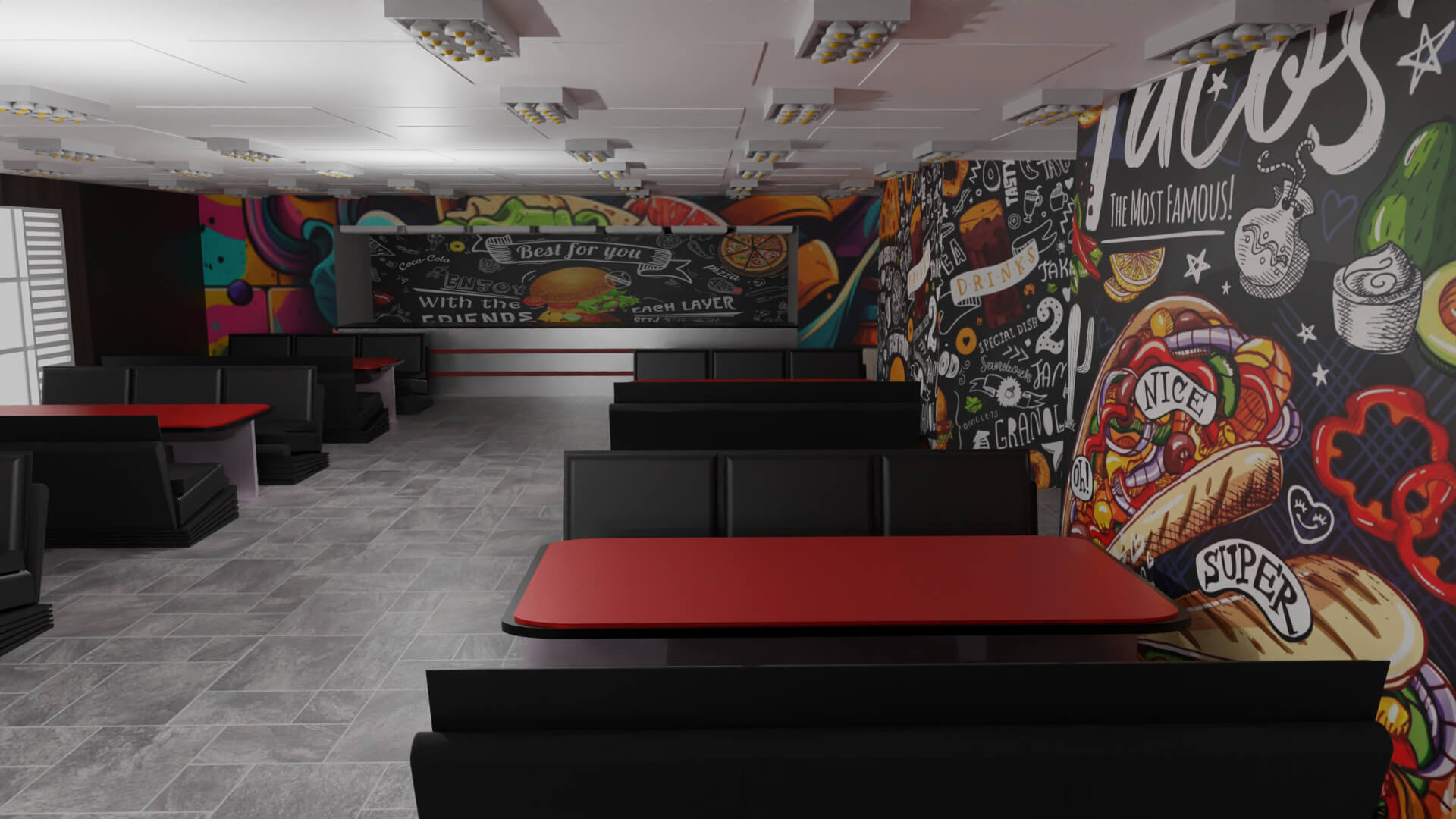 Fast Food Interior - 3D Model by militarymodels99