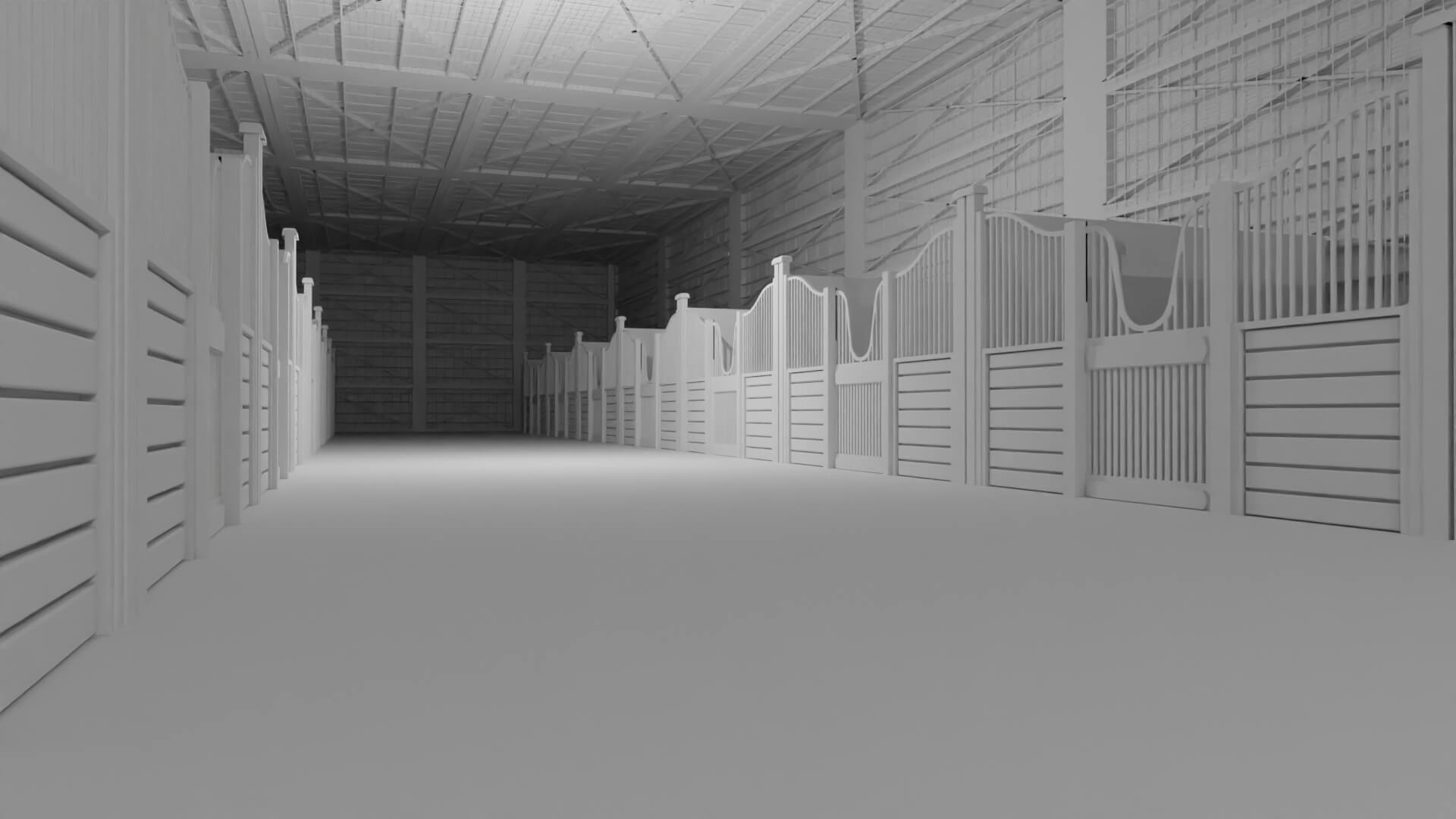 Horse Stable No Material - 3D Model by militarymodels99