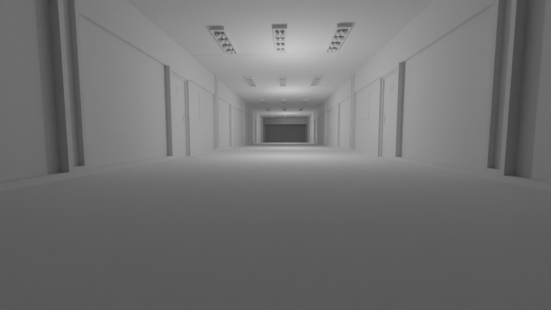 Hotel Corridor No Material - 3D Model by militarymodels99