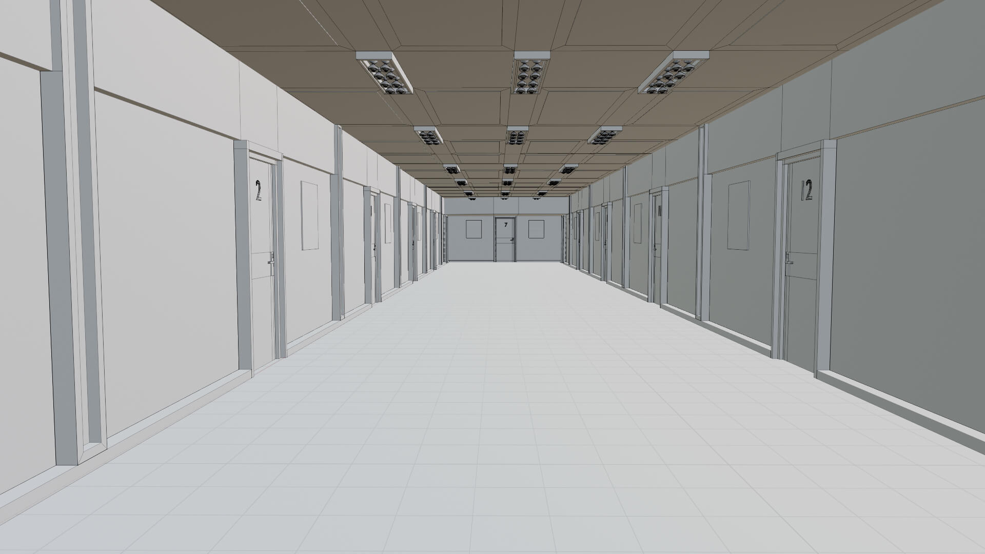 Hotel Corridor - 3D Model by militarymodels99