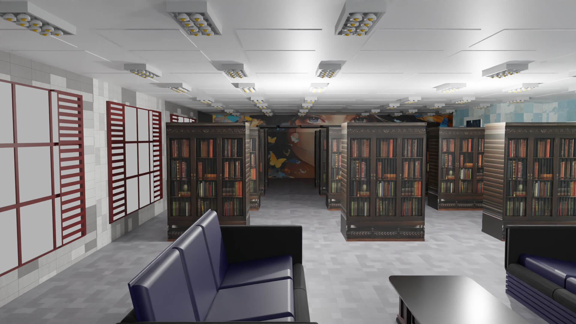 Library Interior - 3D Model by militarymodels99