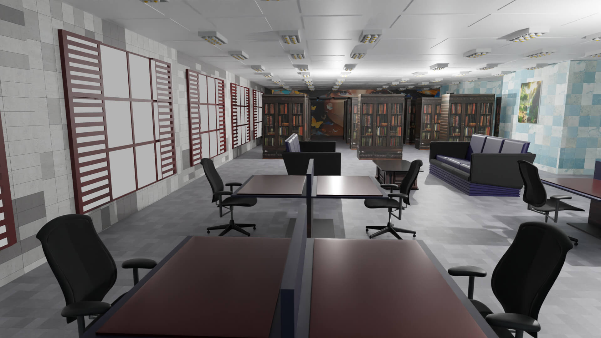 Library Interior - 3D Model by militarymodels99