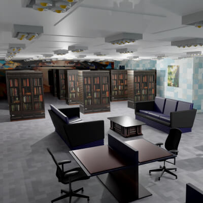 Library Interior - 3D Model by militarymodels99