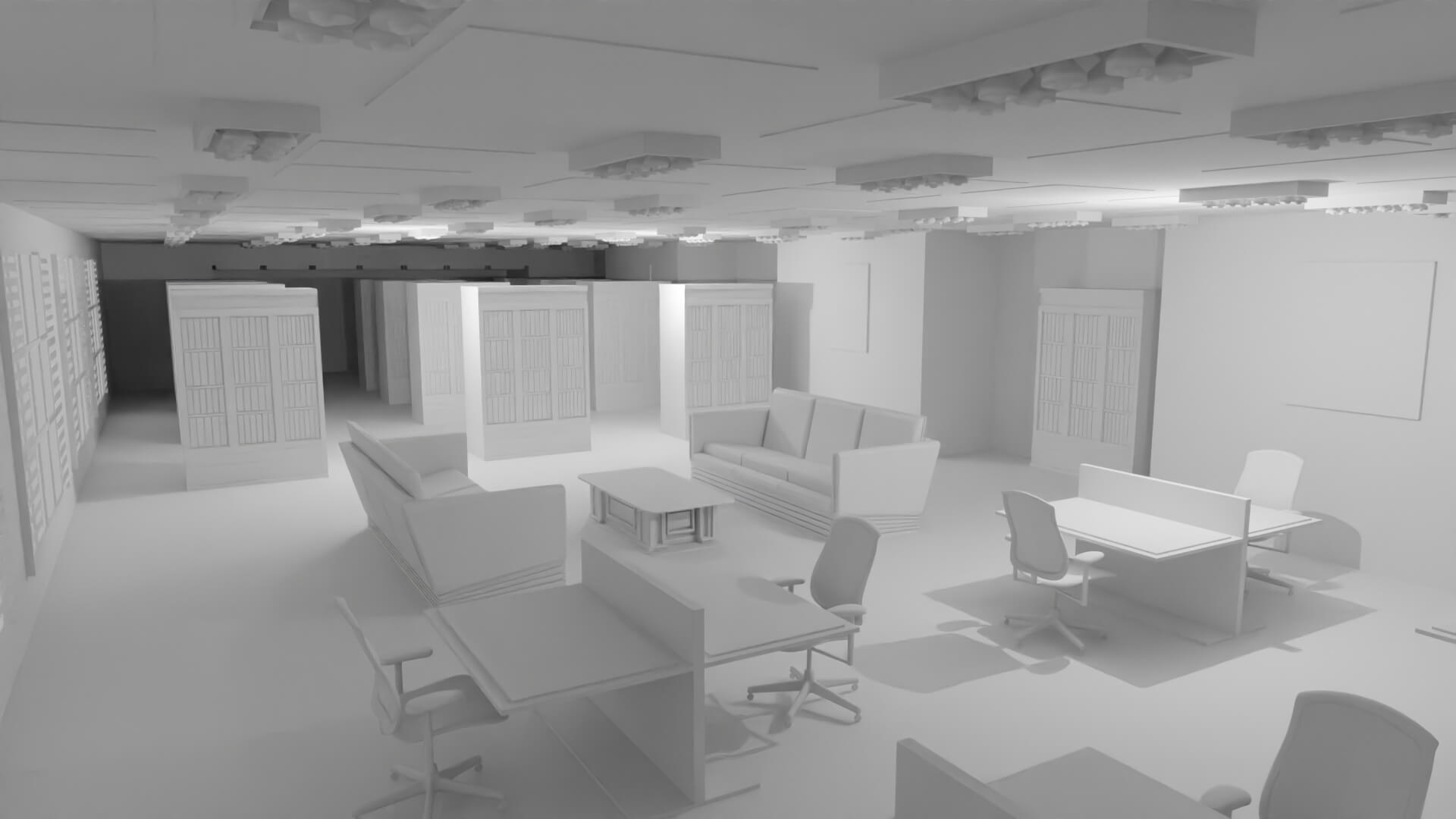 Library Interior No Material - 3D Model by militarymodels99