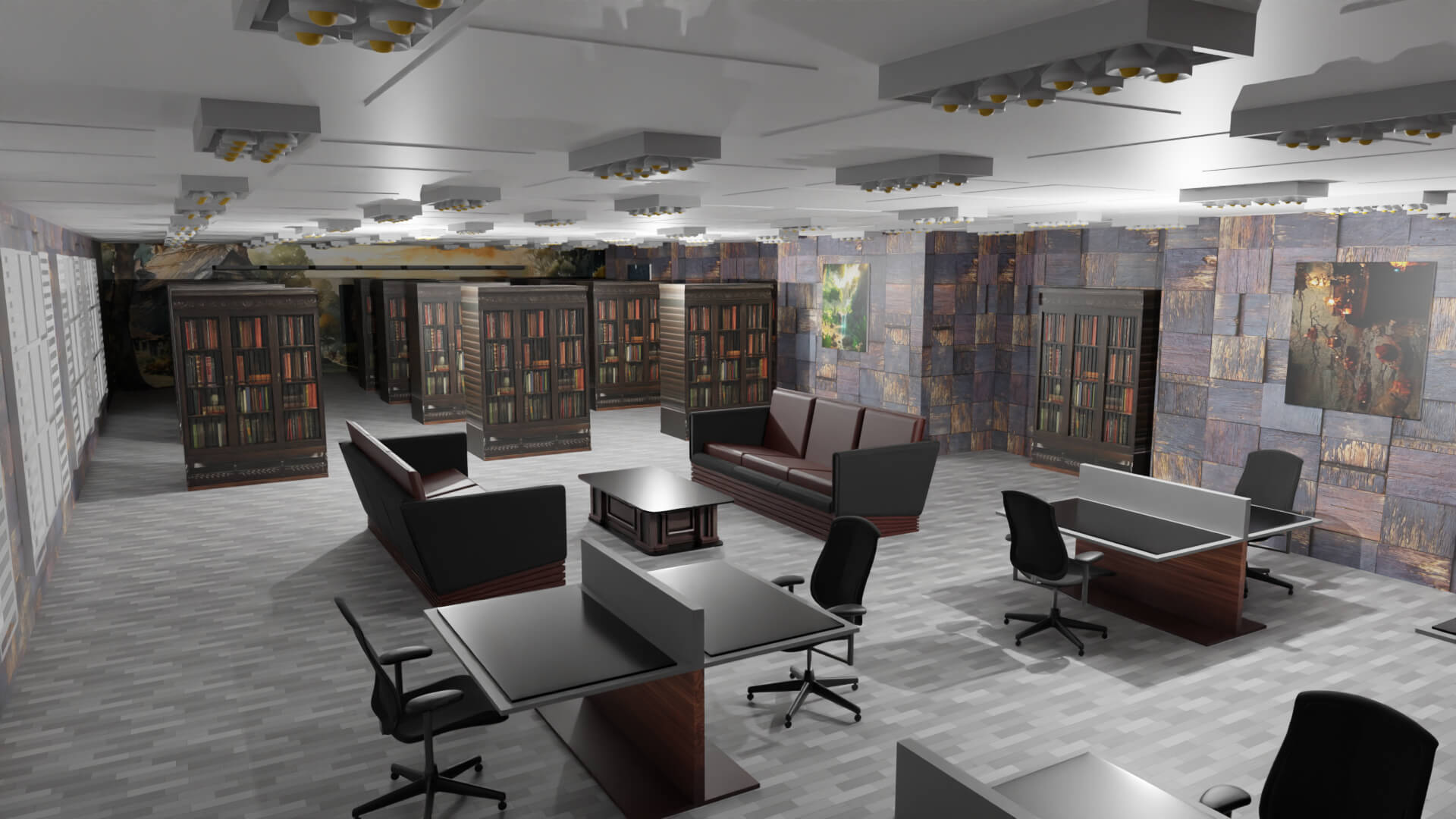 Library Interior - 3D Model by militarymodels99