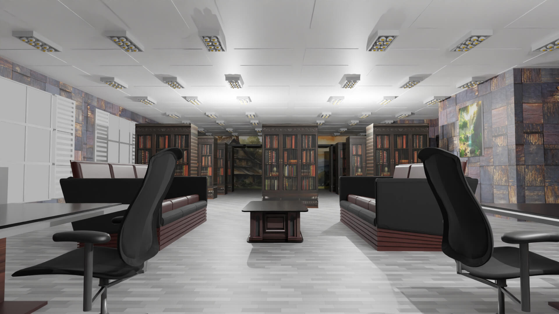 Library Interior - 3D Model by militarymodels99