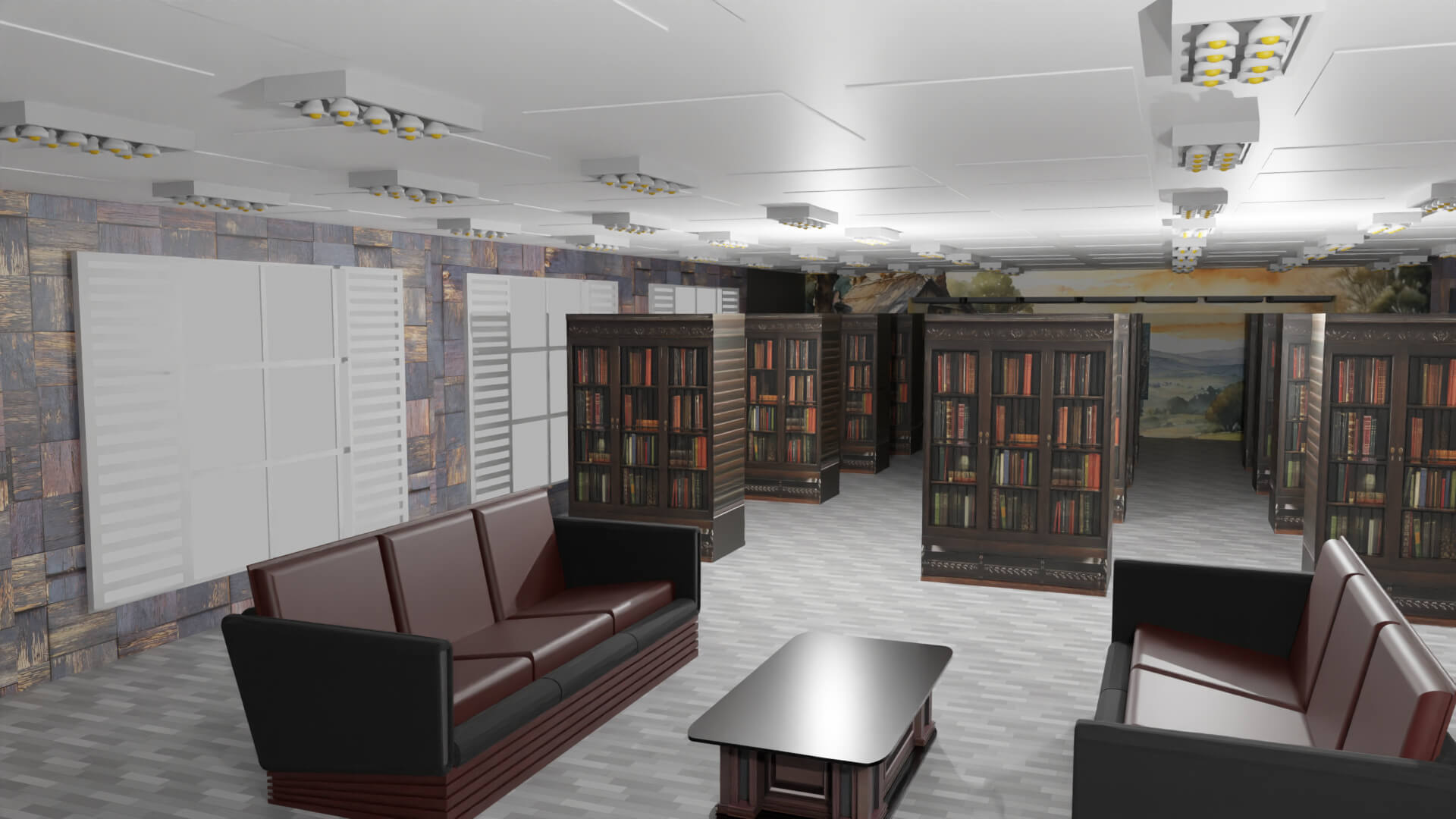 Library Interior - 3D Model by militarymodels99