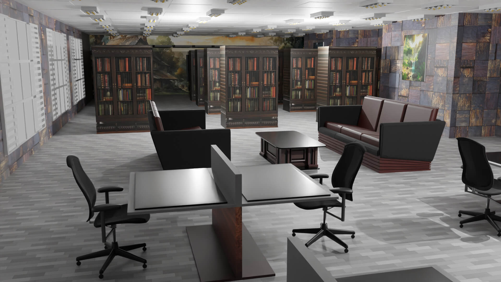 Library Interior - 3D Model by militarymodels99