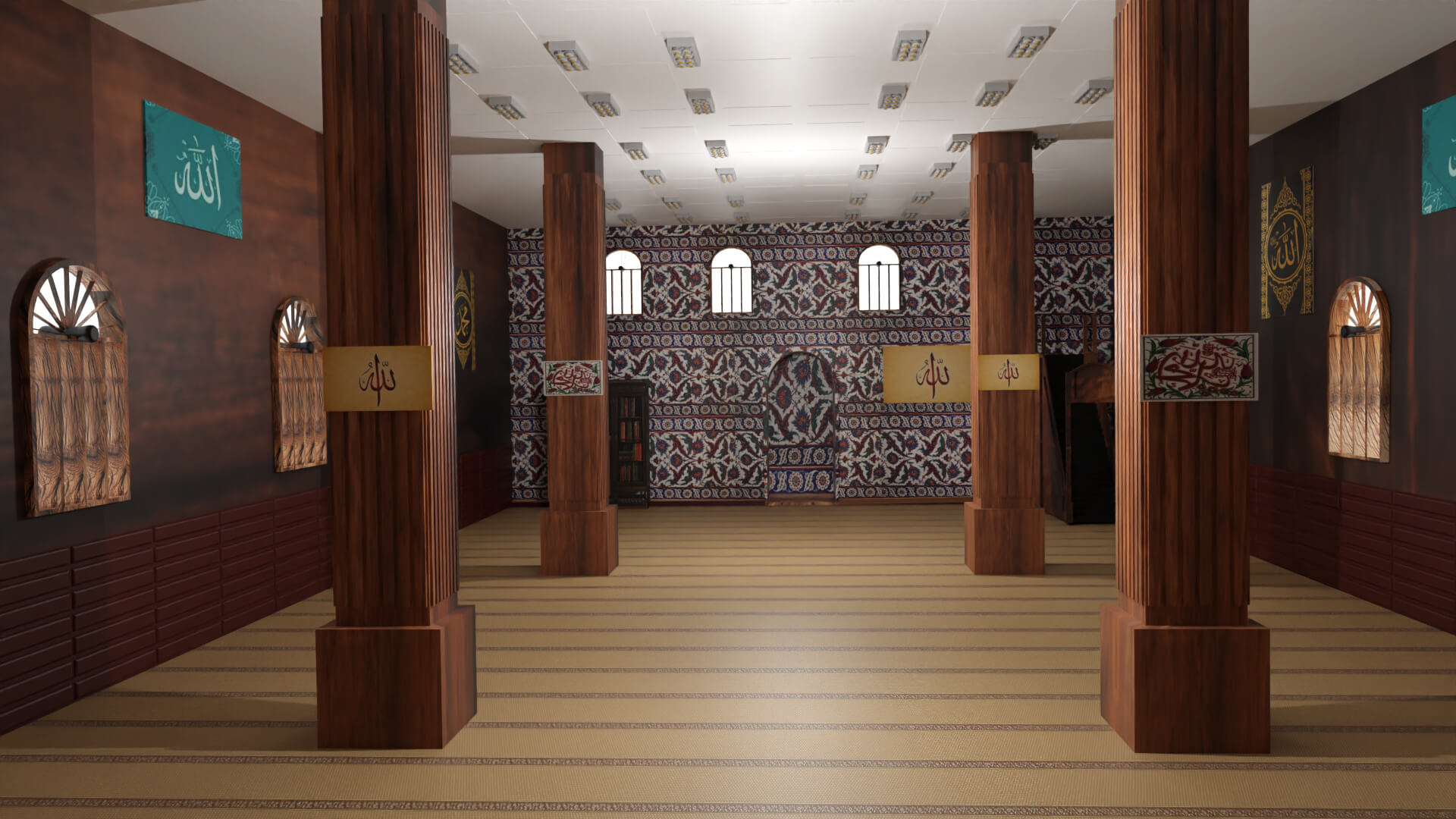 Mosque Interior - 3D Model by militarymodels99