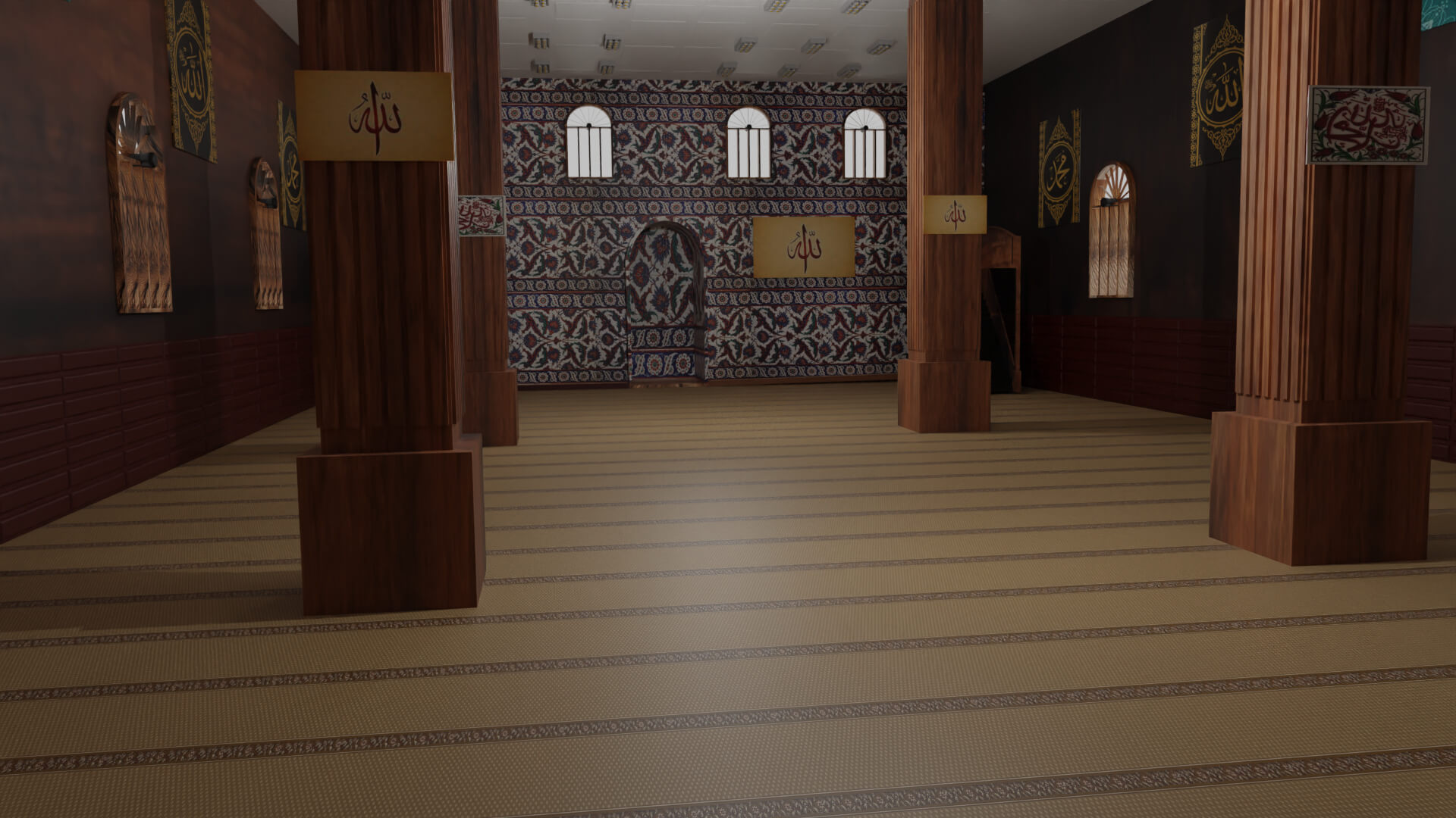Mosque Interior - 3D Model by militarymodels99