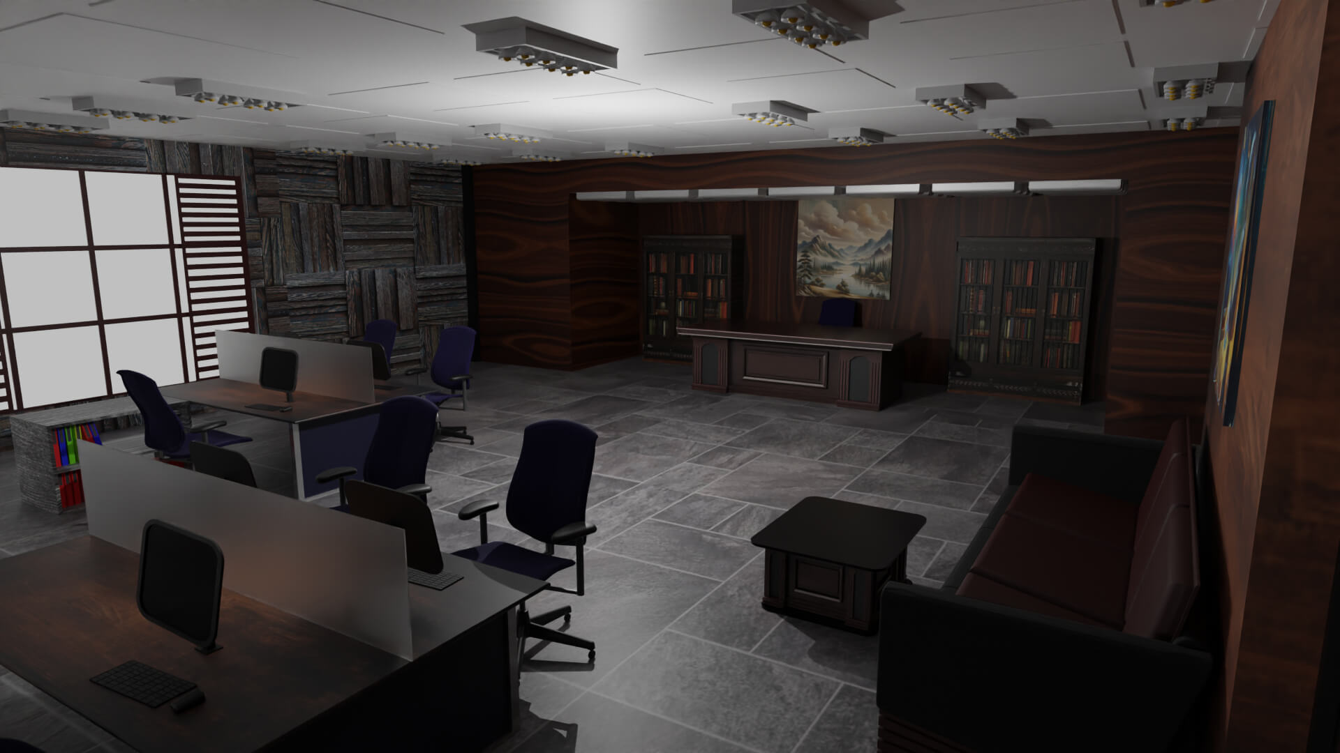 Office Interior - 3D Model by militarymodels99