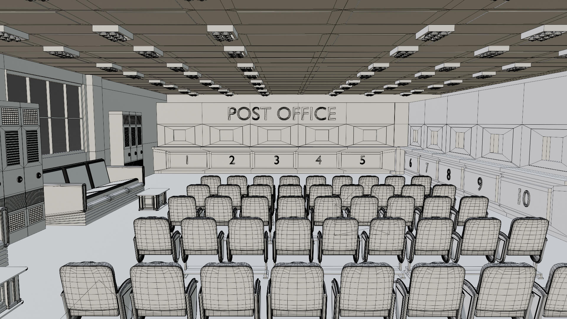 Post Office Interior - 3D Model by militarymodels99