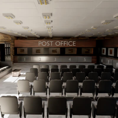 Post Office Interior - 3D Model by militarymodels99
