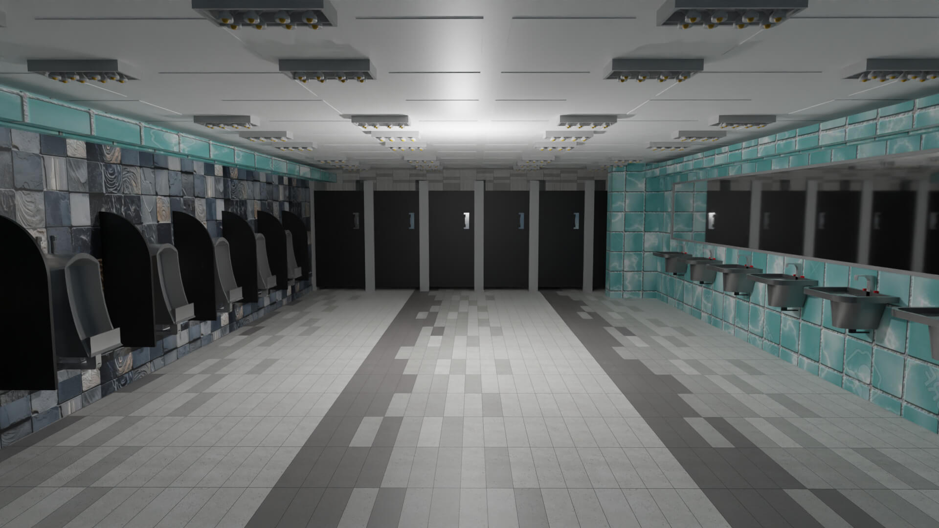 Restroom Interior - 3D Model by militarymodels99