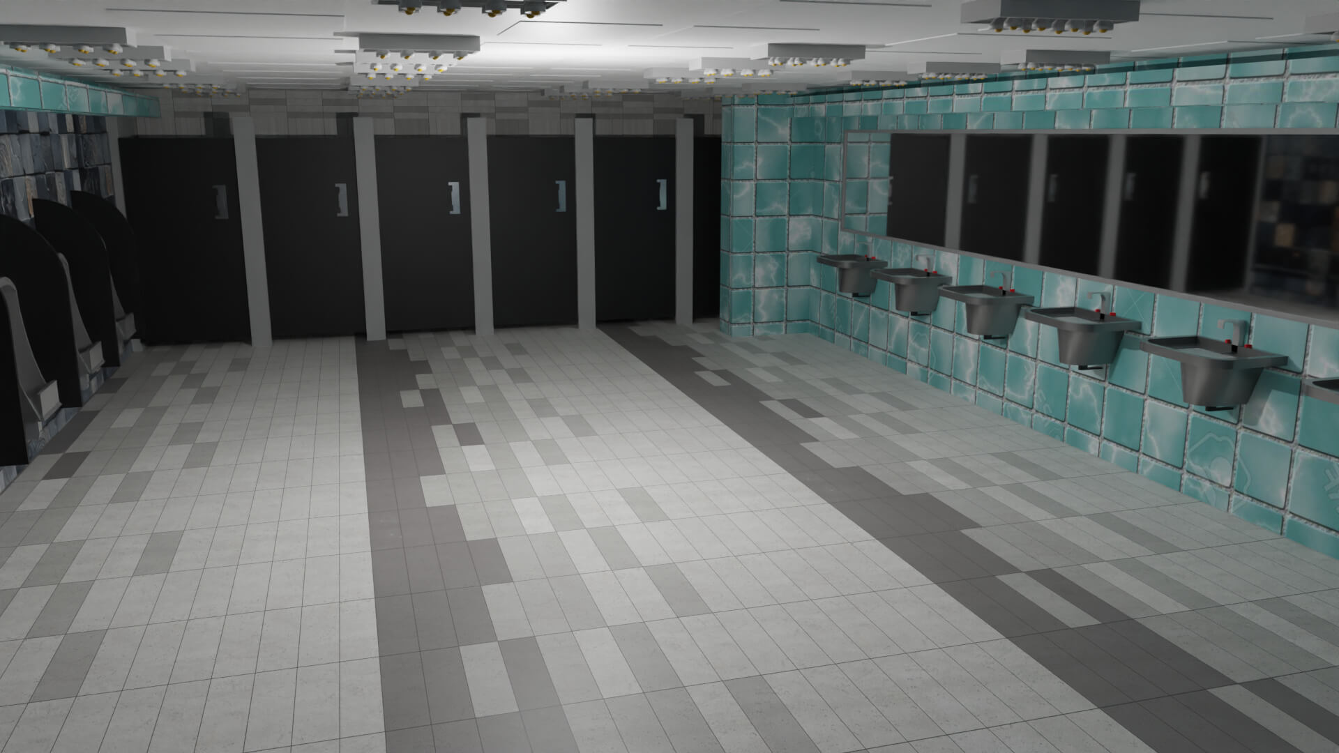 Restroom Interior - 3D Model by militarymodels99