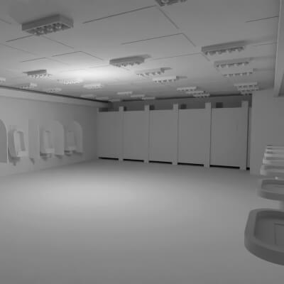 Restroom Interior No Material - 3D Model by militarymodels99