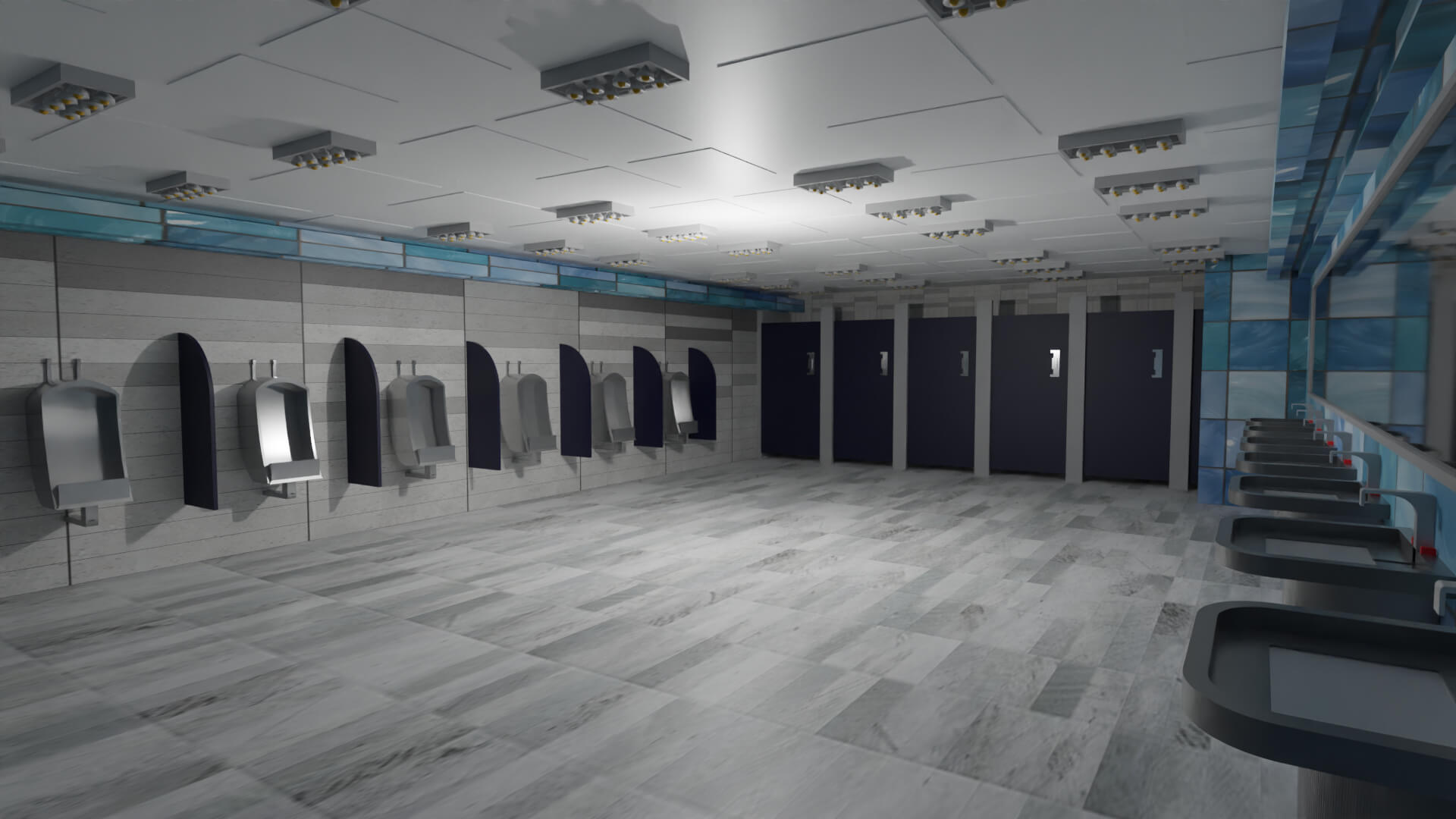 Restroom Interior - 3D Model by militarymodels99