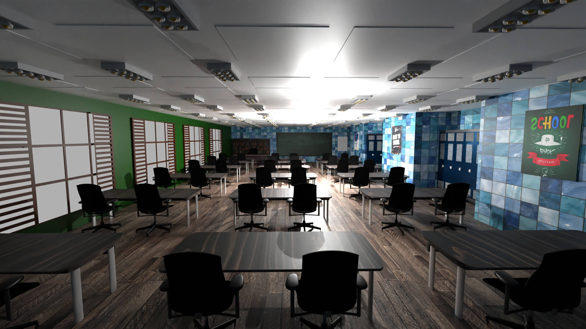 School Class Interior - 3D Model by militarymodels99