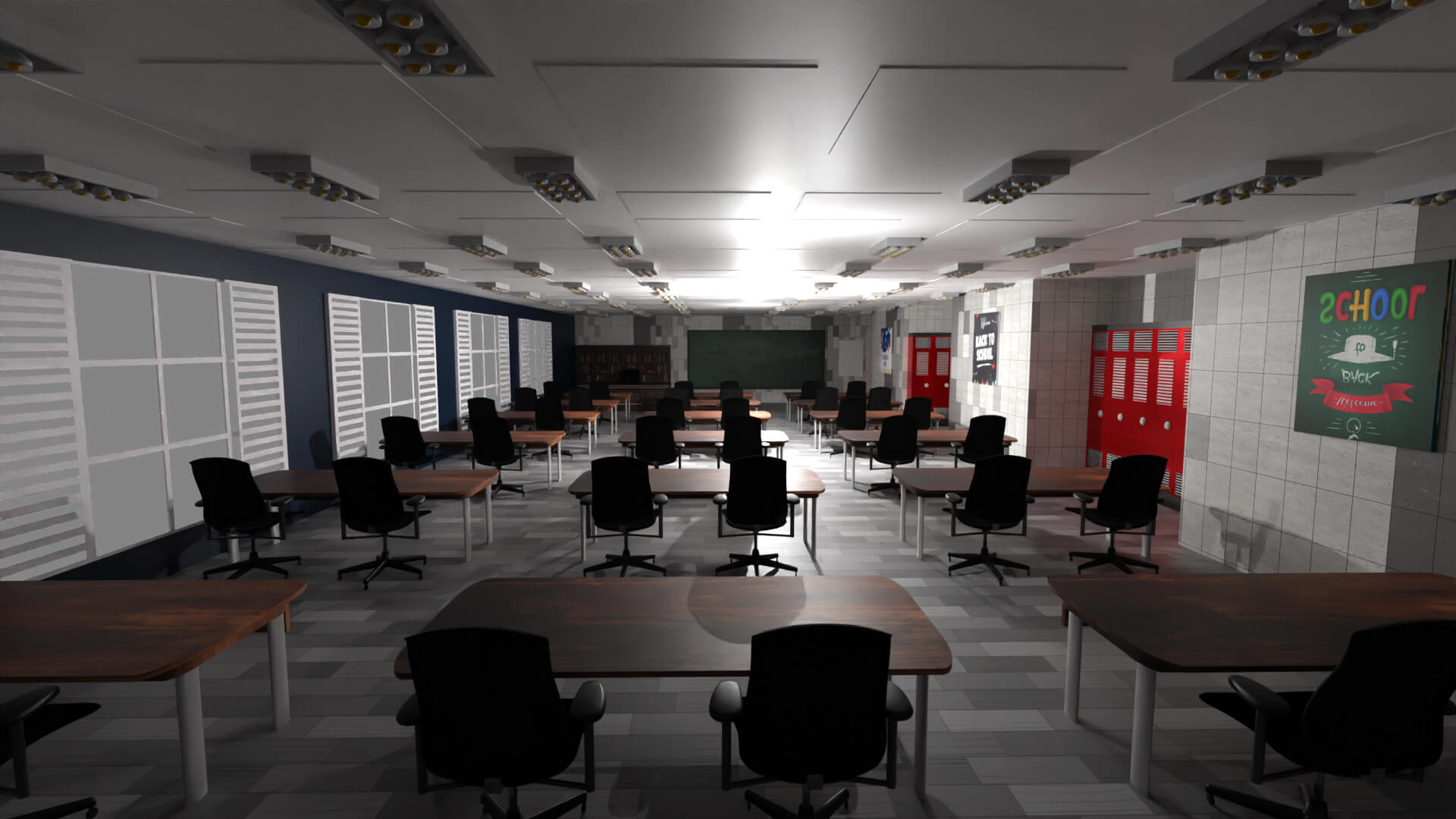 School Class Interior - 3D Model by militarymodels99