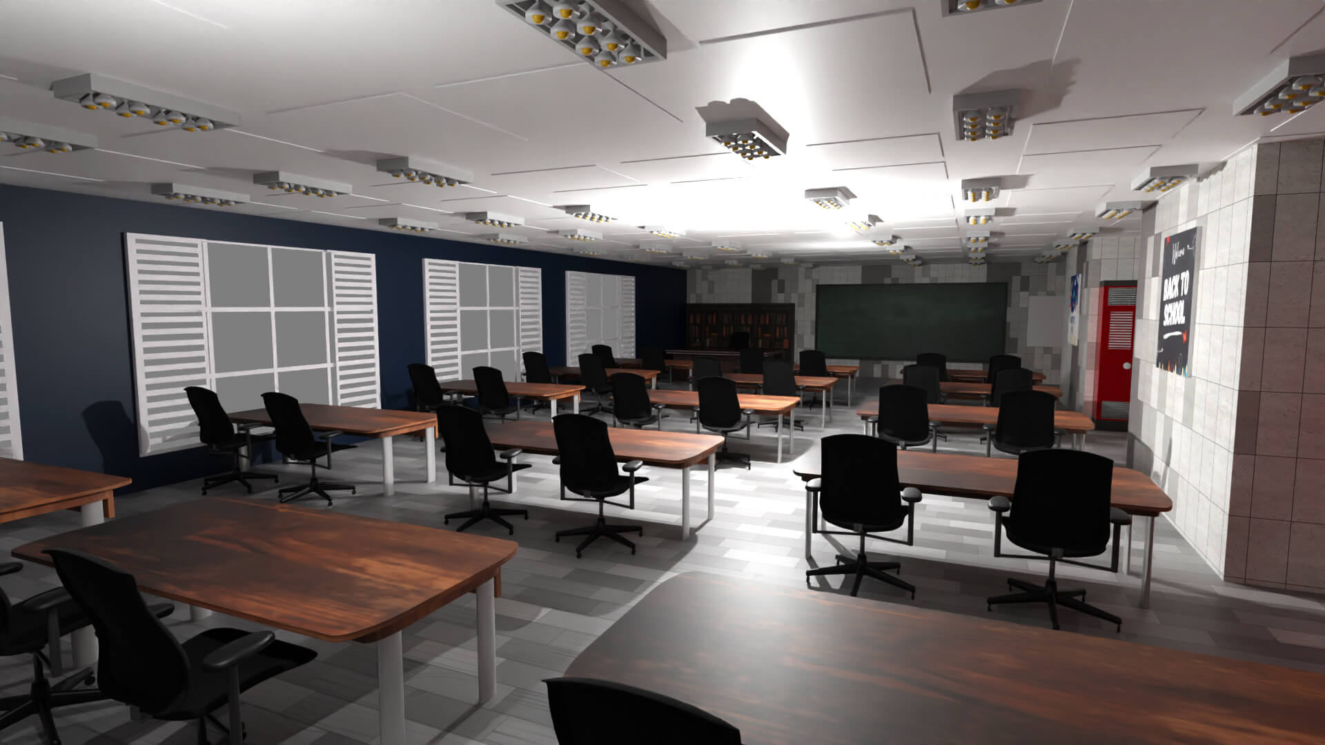 School Class Interior - 3D Model by militarymodels99