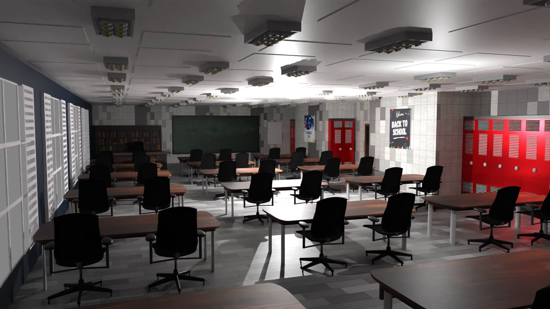 School Class Interior - 3D Model by militarymodels99