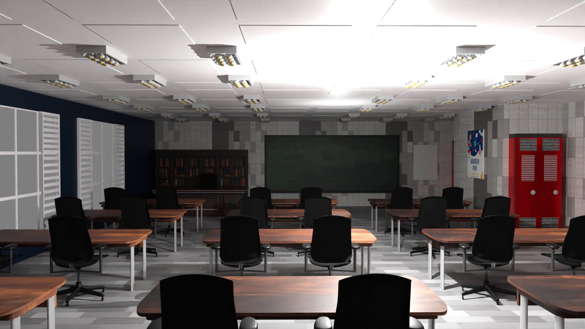 School Class Interior - 3D Model by militarymodels99