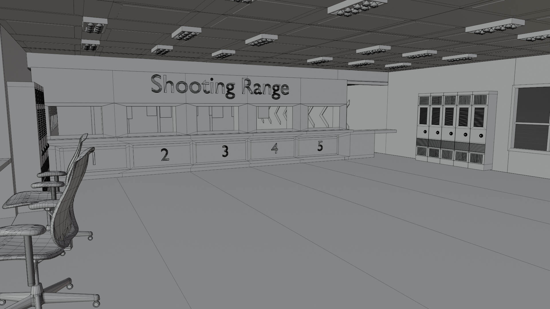 Shooting Range Interiors - 3D Model by militarymodels99