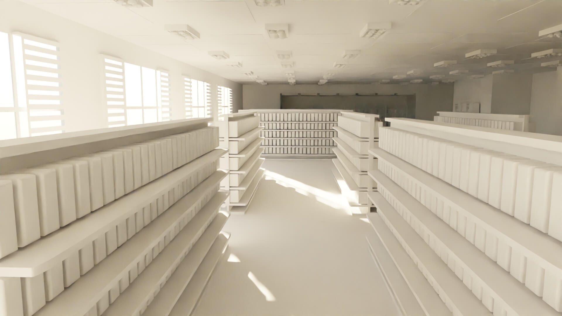 Supermarket Interior No Material - 3D Model by militarymodels99