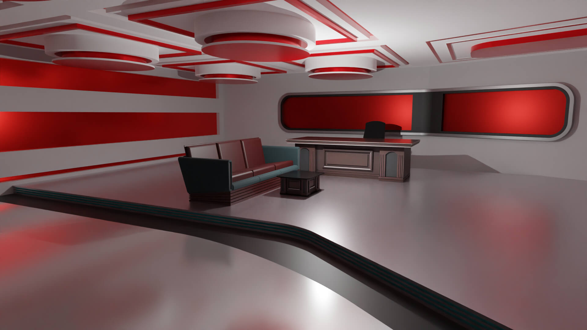 Talk Show Studio - 3D Model by militarymodels99