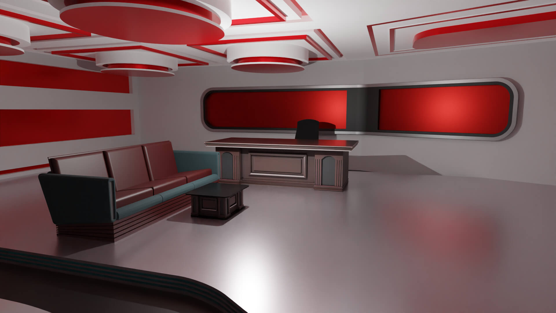 Talk Show Studio - 3D Model by militarymodels99