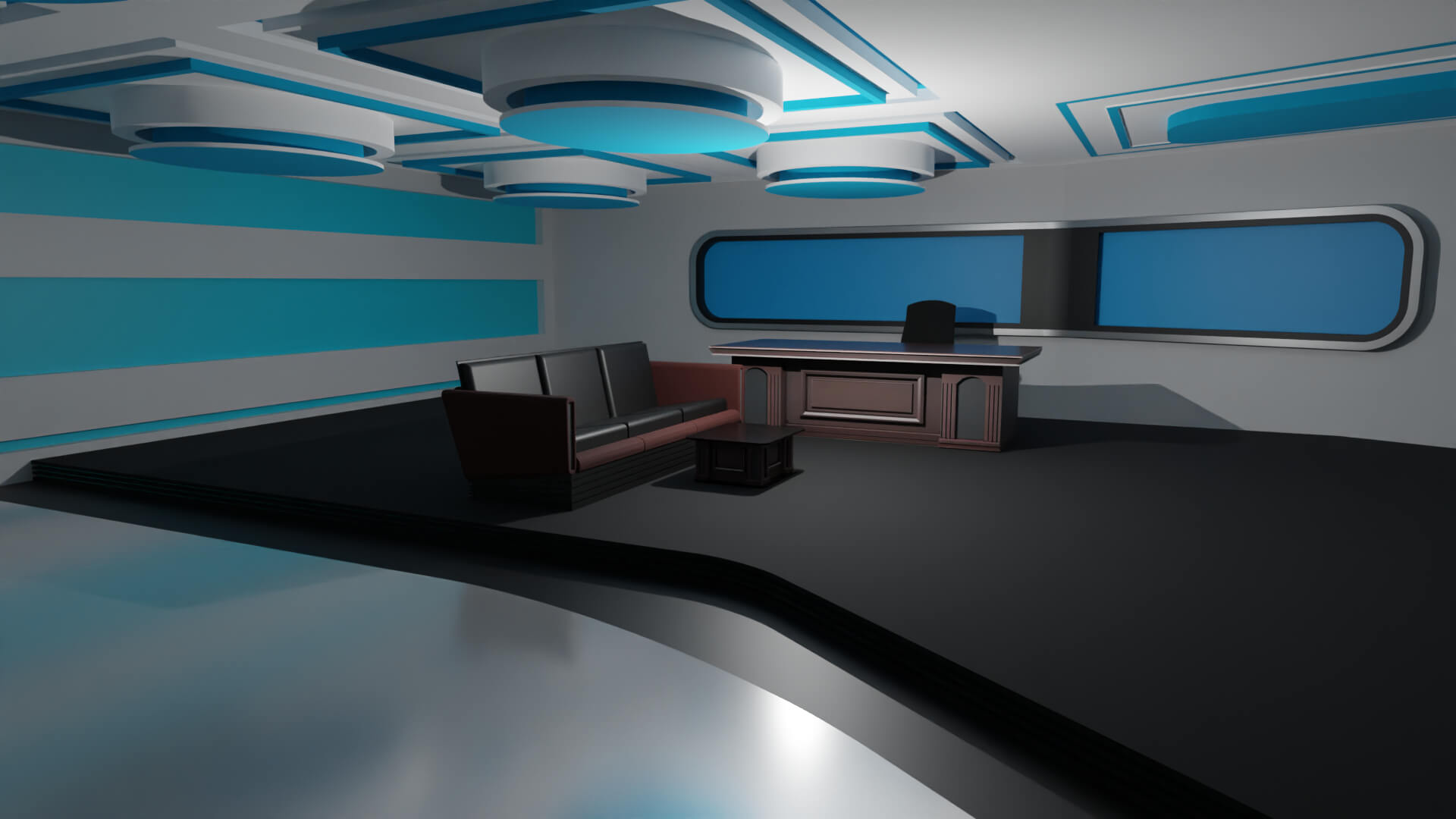 Talk Show Studio - 3D Model by militarymodels99