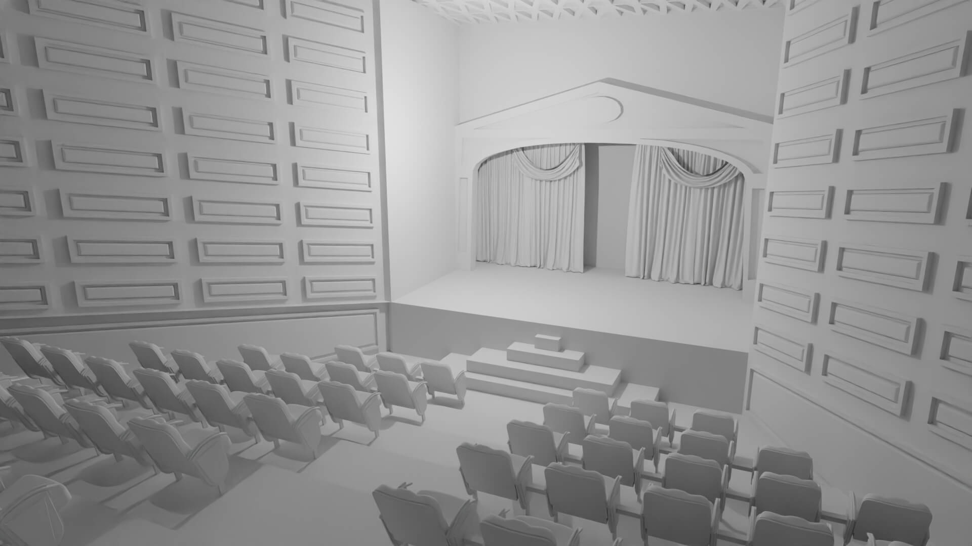 Theater Interior No Material - 3D Model by militarymodels99