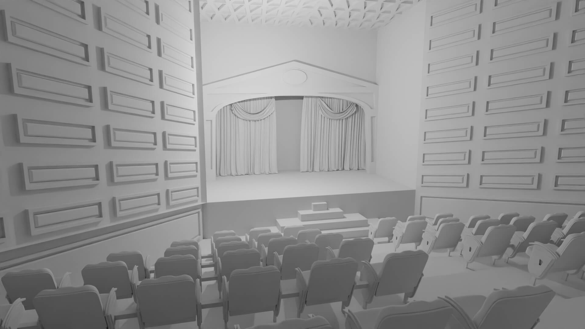 Theater Interior No Material - 3D Model by militarymodels99