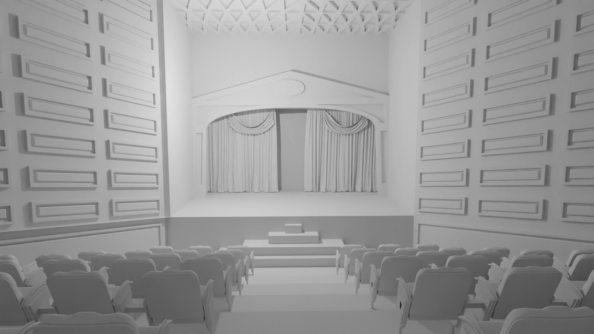 Theater Interior No Material - 3D Model by militarymodels99