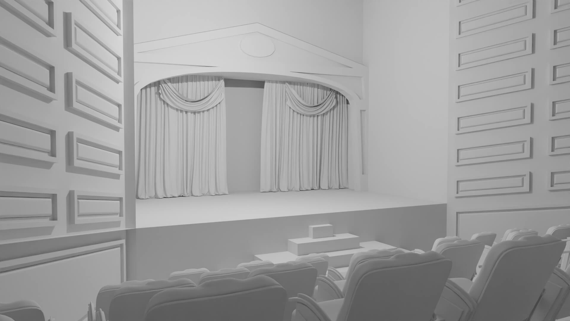 Theater Interior No Material - 3D Model by militarymodels99