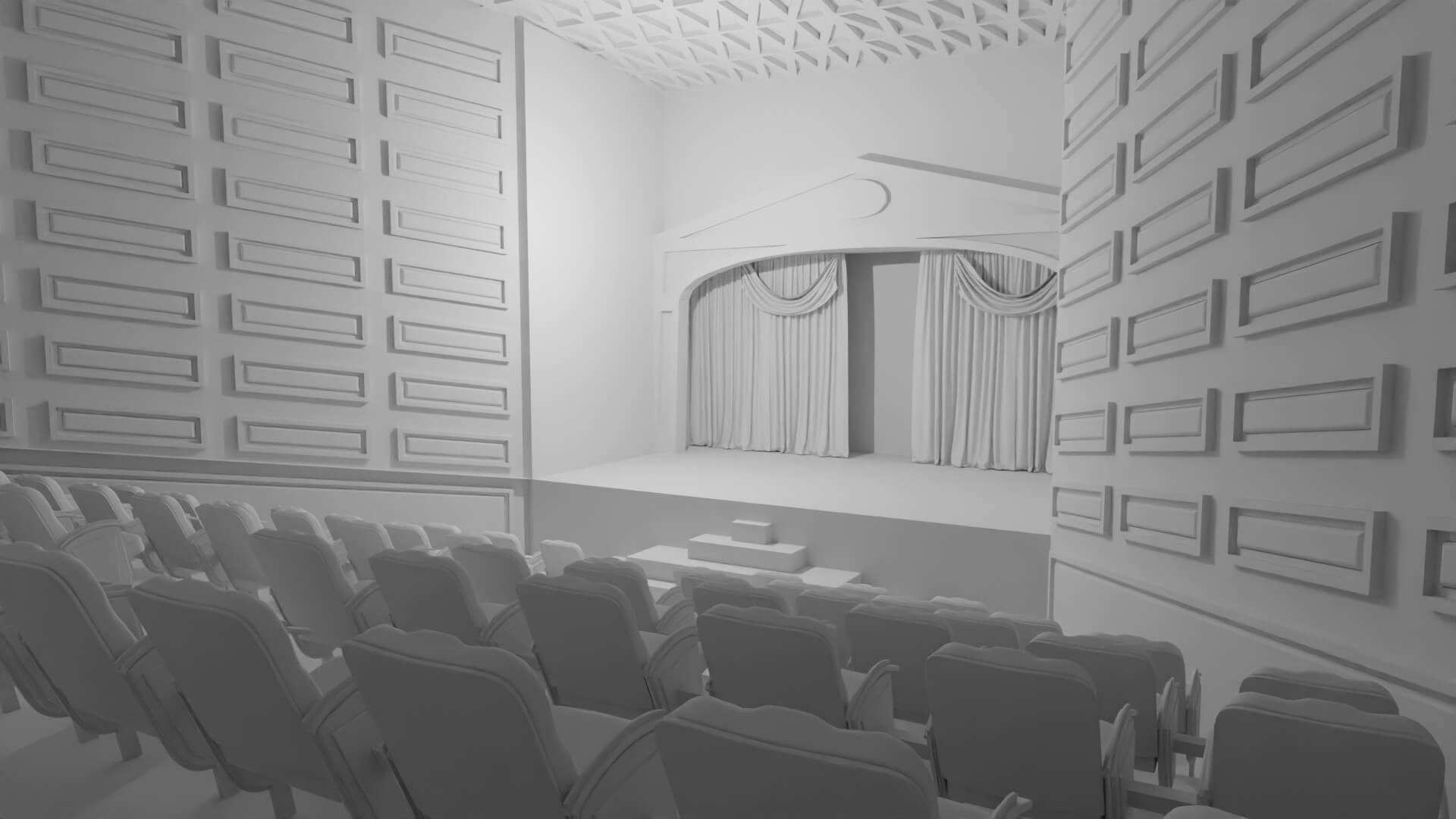 Theater Interior No Material - 3D Model by militarymodels99