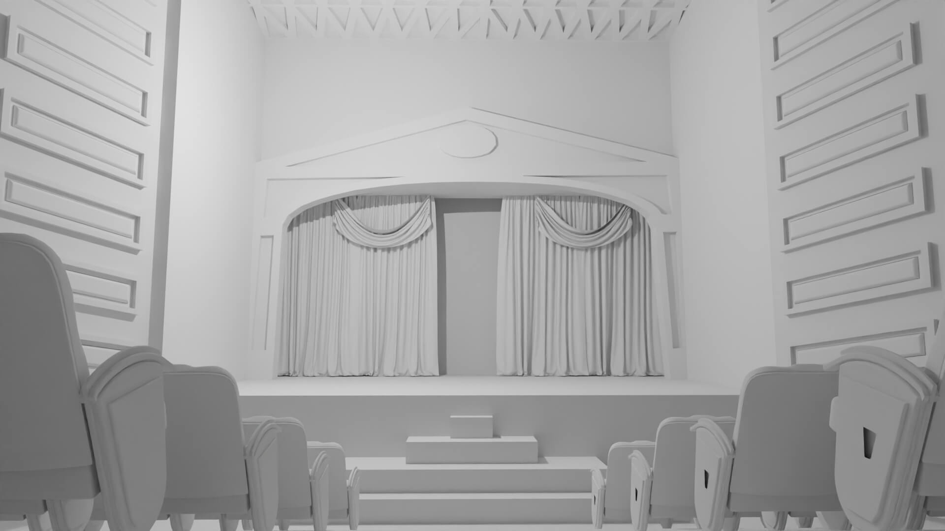 Theater Interior No Material - 3D Model by militarymodels99