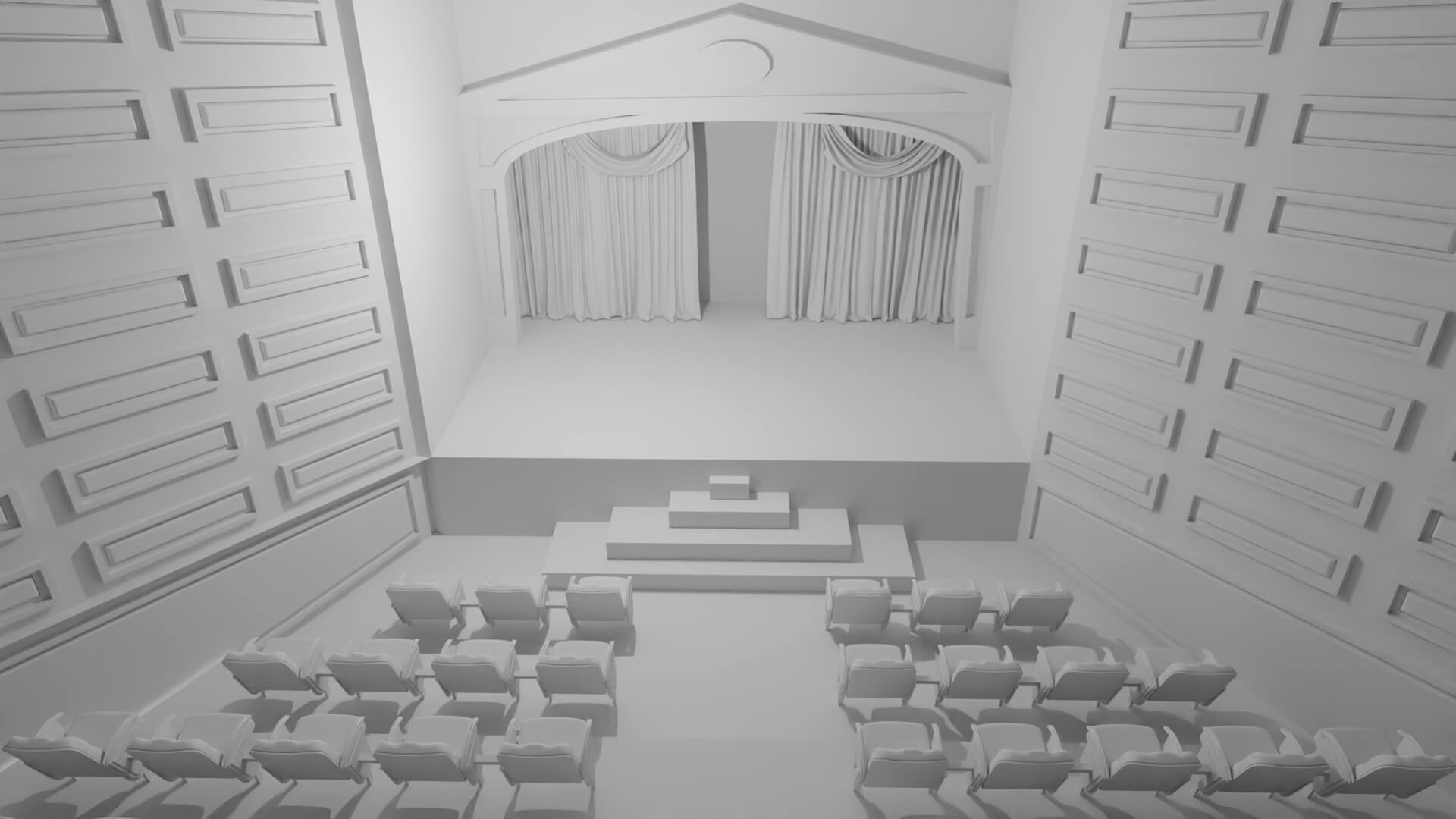 Theater Interior No Material - 3D Model by militarymodels99