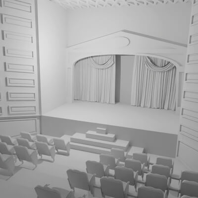 Theater Interior No Material - 3D Model by militarymodels99