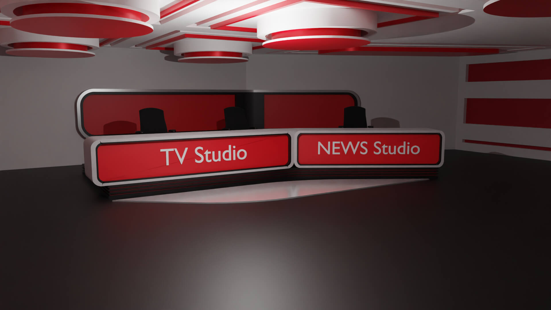 Virtual TV Studio - 3D Model by militarymodels99