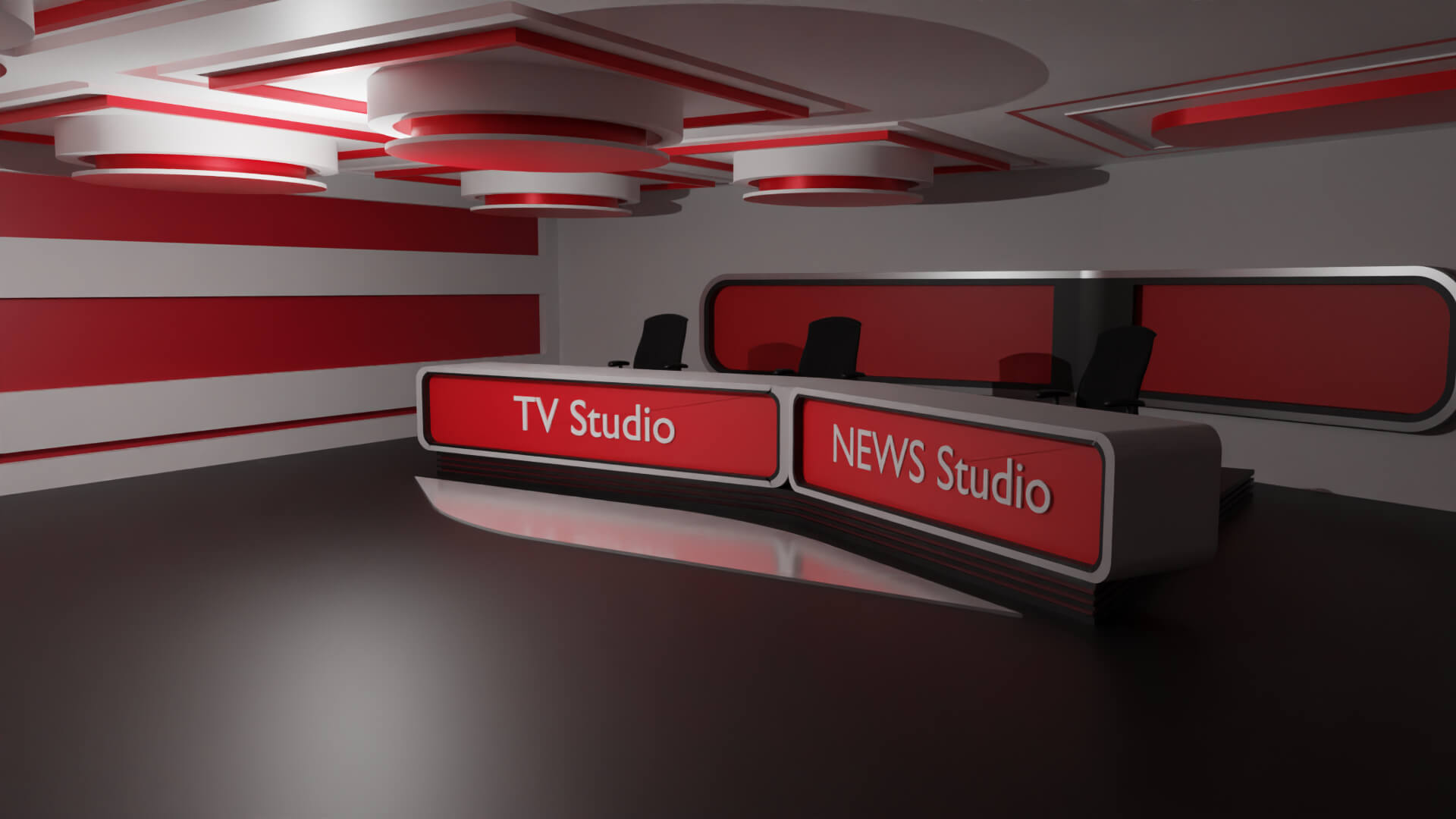 Virtual TV Studio - 3D Model by militarymodels99