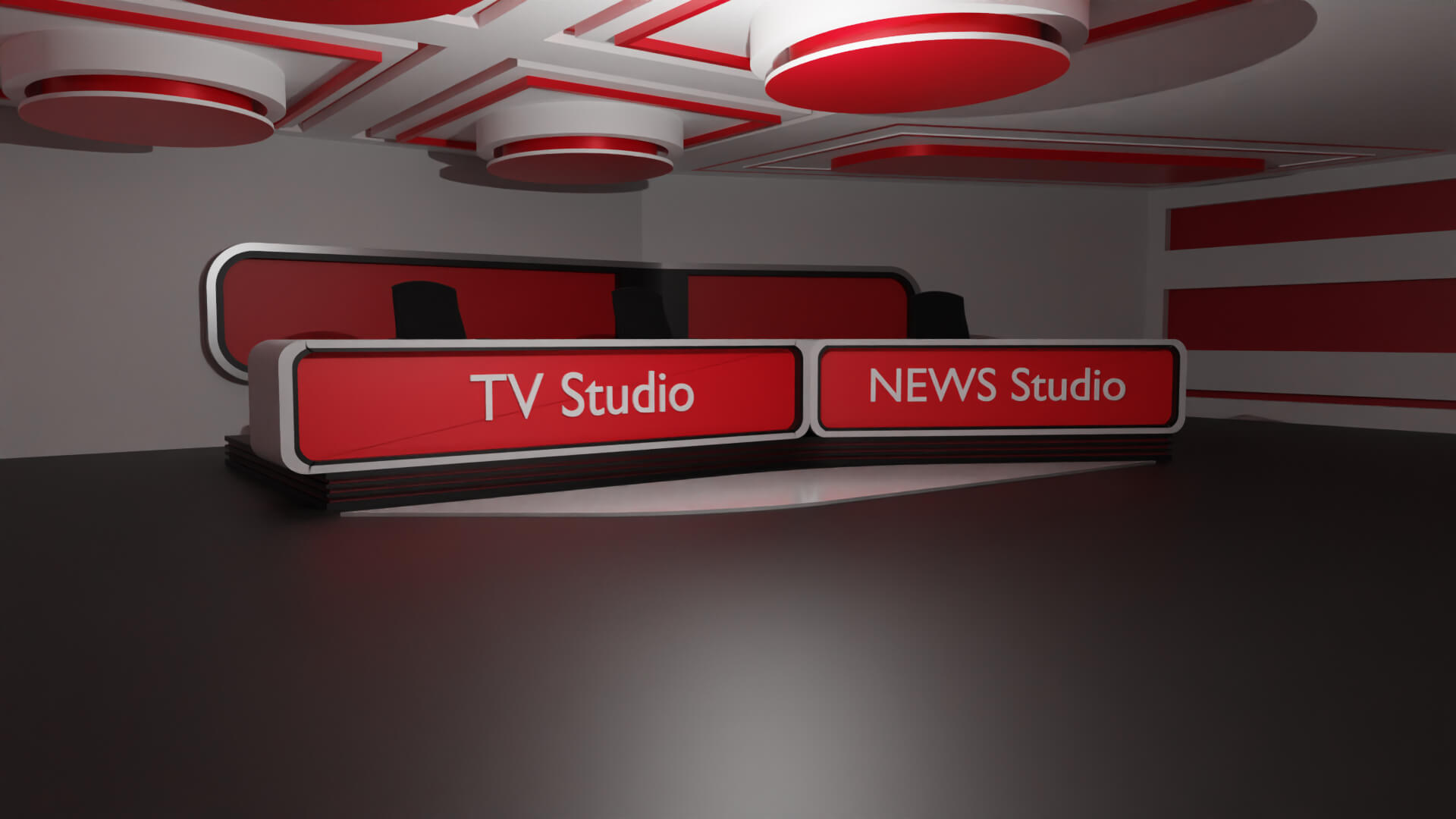 Virtual TV Studio - 3D Model by militarymodels99