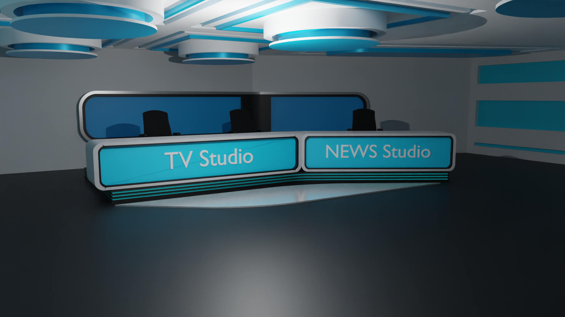 Virtual TV Studio - 3D Model by militarymodels99