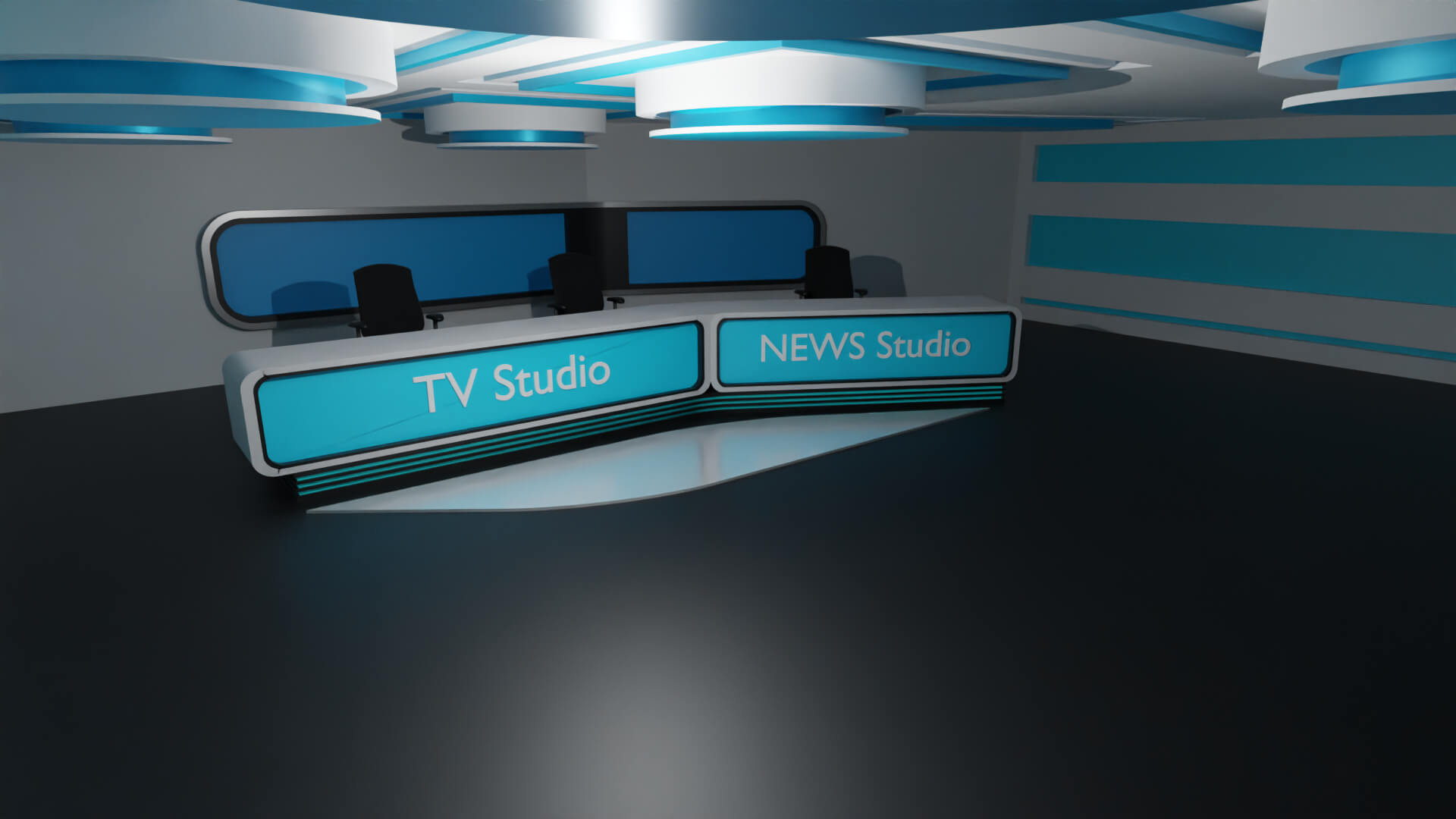 Virtual TV Studio - 3D Model by militarymodels99