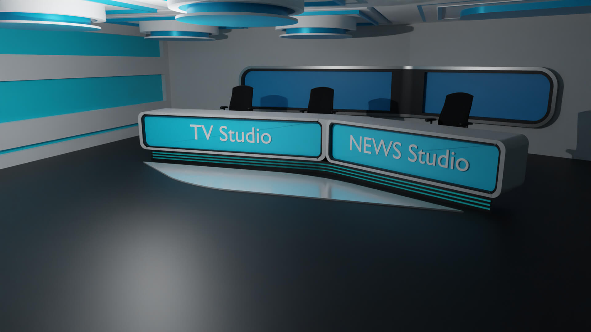 Virtual TV Studio - 3D Model by militarymodels99