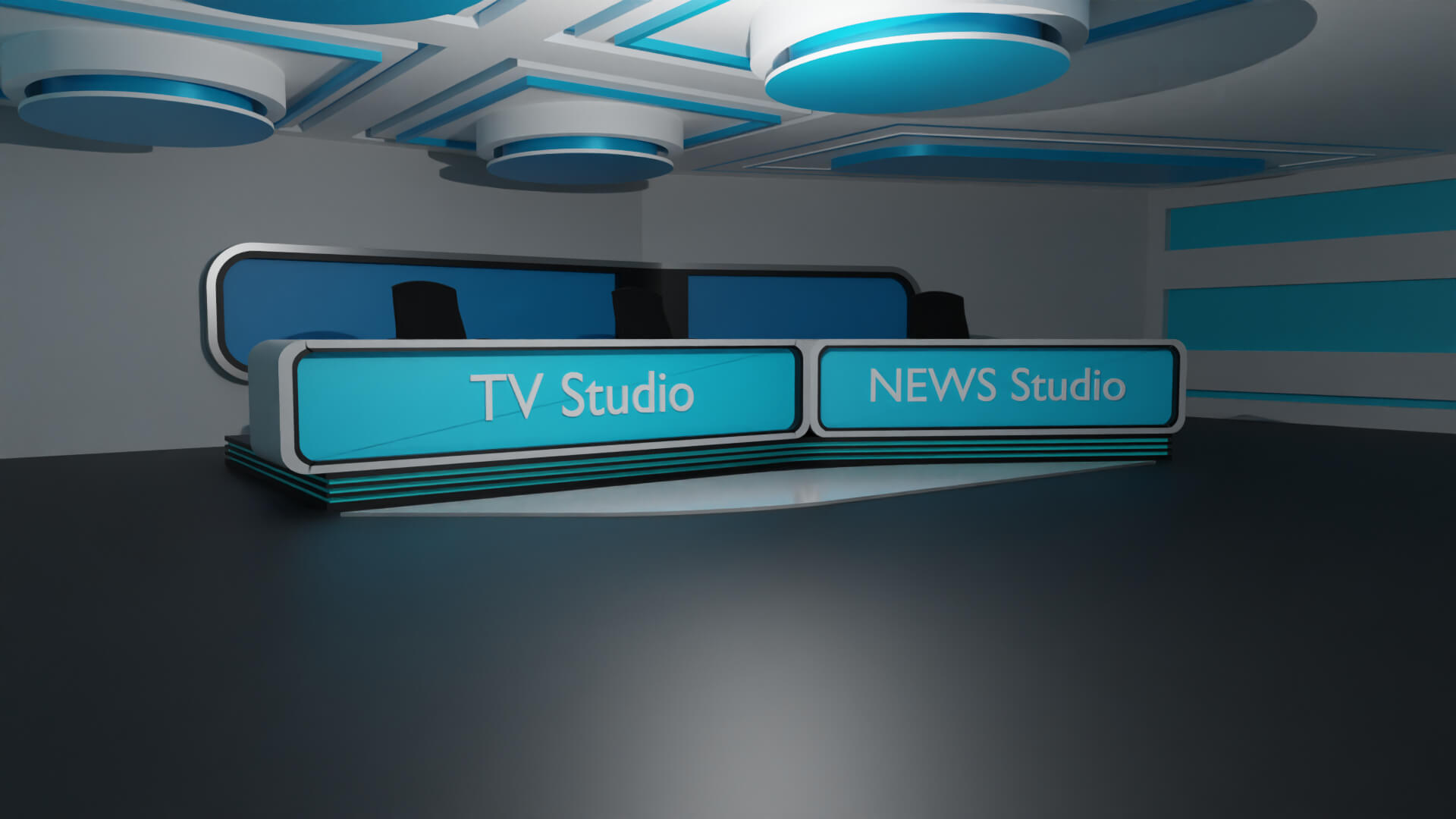Virtual TV Studio - 3D Model by militarymodels99