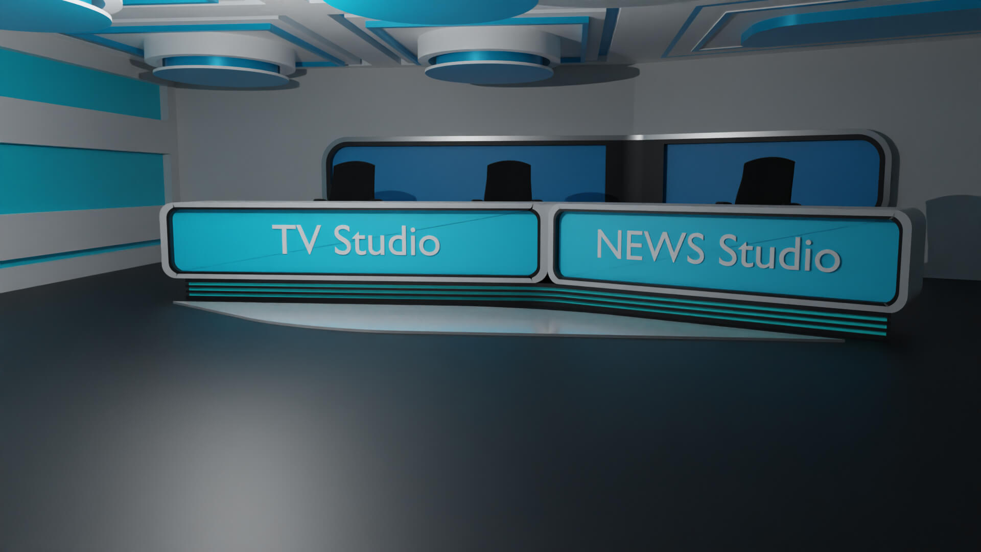 Virtual TV Studio - 3D Model by militarymodels99