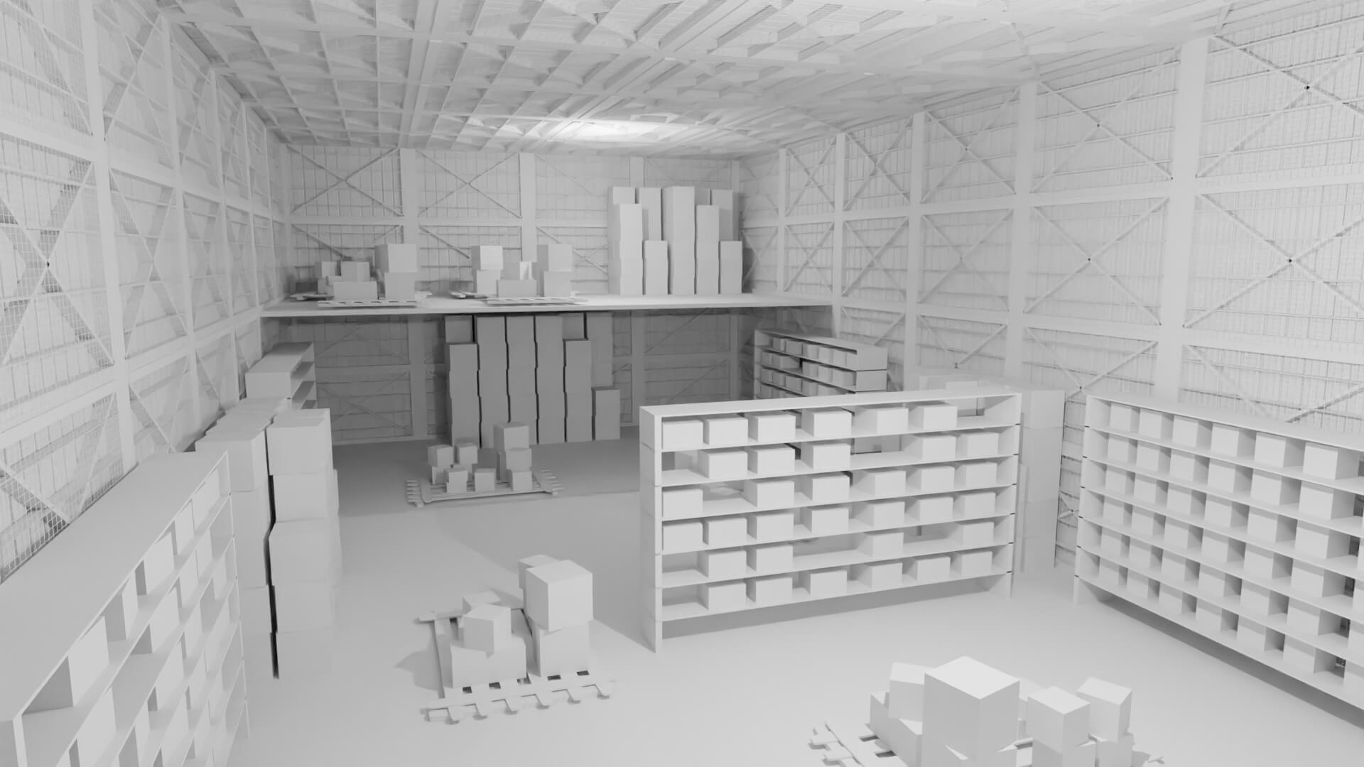 Warehouse Interior No Material - 3D Model by militarymodels99