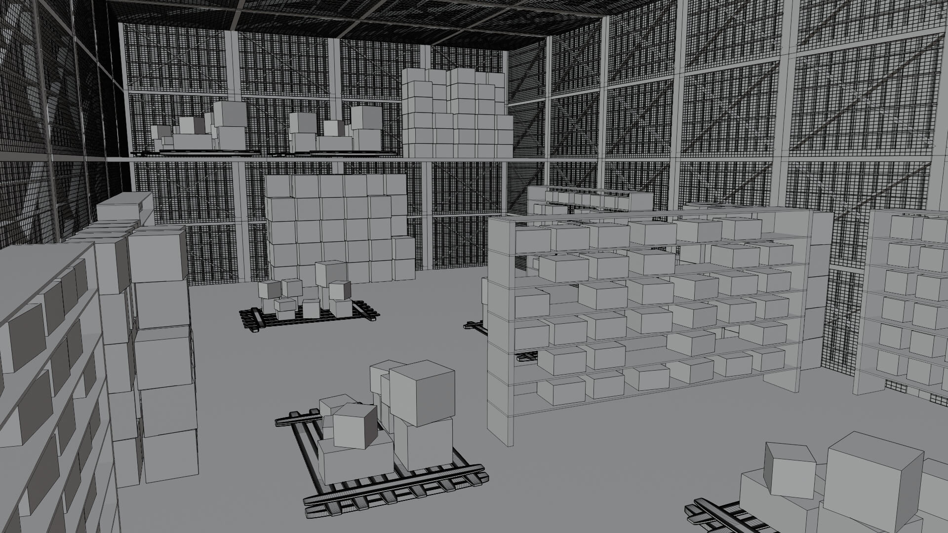 Warehouse Interior No Material - 3D Model by militarymodels99